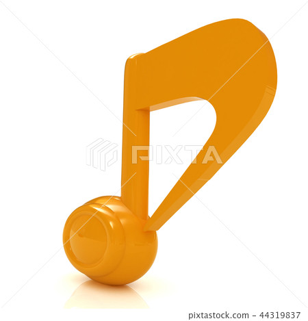 Yellow music note. 3d render - Stock Illustration [44319837] - PIXTA