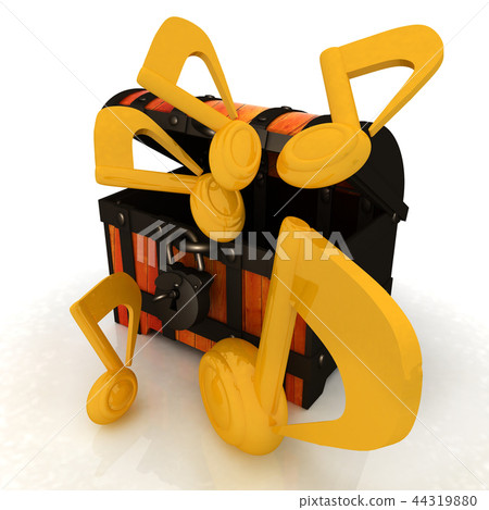 Music note around chest. 3d render - Stock Illustration [44319880] - PIXTA