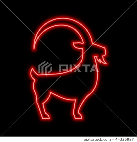 Goat neon sign. - Stock Illustration [44326987] - PIXTA