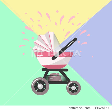 Illustration of Pink Baby stroller for baby... - Stock Illustration ...