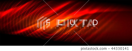 Neon glowing fluid wave lines, magic energy... - Stock Illustration ...