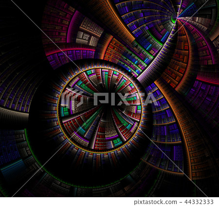 Abstract fractal wheel and spokes graphic. - Stock Illustration ...