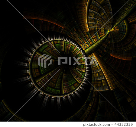 Abstract fractal wheel and spokes graphic. - Stock Illustration ...
