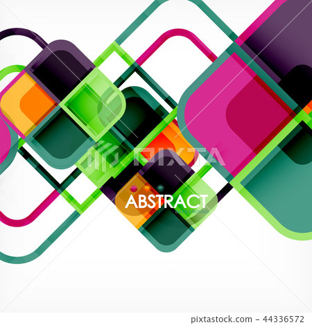 Colorful round squares modern geometric background - Stock Illustration ...