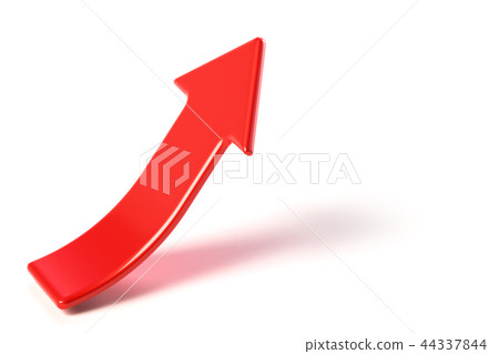 Arrow rising to the right, 3D rendering - Stock Illustration [44337844 ...
