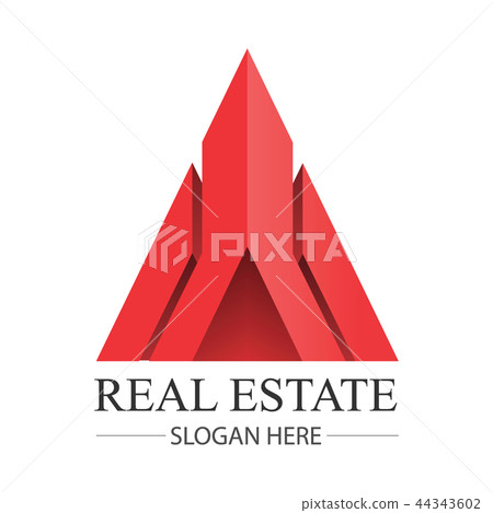 Real Estate Construction Building Red Logo - Stock Illustration ...