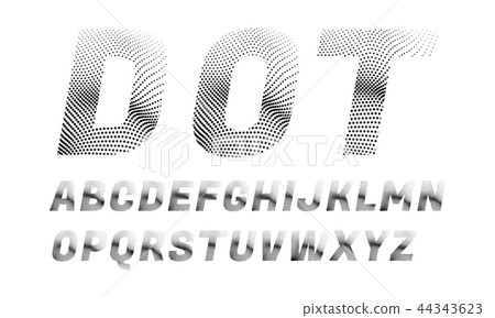 wave dotted font in retro style - Stock Illustration [44343623] - PIXTA
