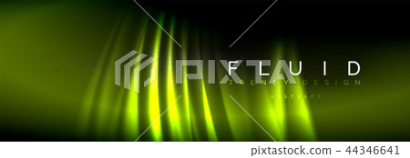 Neon glowing fluid wave lines, magic energy... - Stock Illustration ...