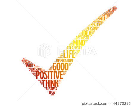 Colorful Positive thinking check mark - Stock Illustration [44370255 ...