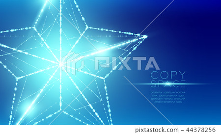 Christmas Star wireframe polygon bokeh light frame - Stock Illustration ...