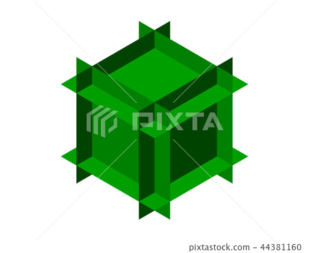 Abstract polygonal cube. Isolated on white - Stock Illustration ...