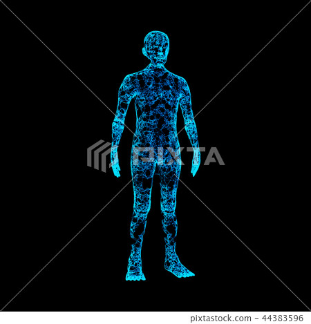 Blue human body isolated on black background.... - Stock Illustration ...