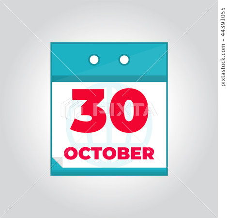 30 october Flat vector daily calendar icon - Stock Illustration ...