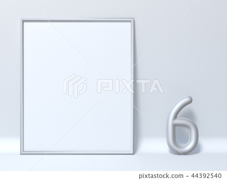 Mock up picture frame Number 6 SIX 3D - Stock Illustration [44392540 ...
