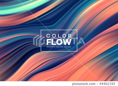 Modern colorful flow poster. Wave Liquid shape...-插圖素材 [44402193] - PIXTA圖庫