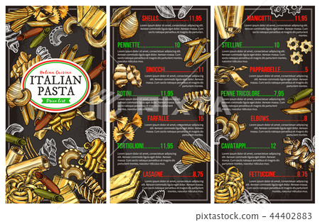 Italian pasta, restaurant vector menu - Stock Illustration [44402883 ...