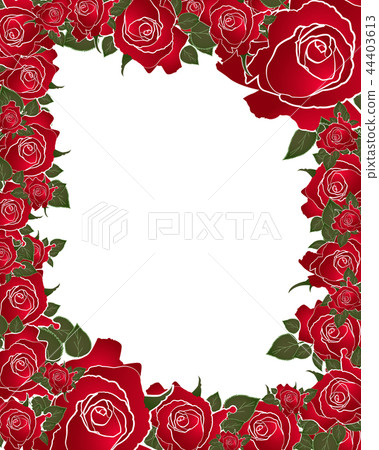 red rose frame vector-插圖素材 [44403613] - PIXTA圖庫