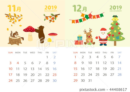 November / December 2019 Calendar of Events - Stock Illustration ...