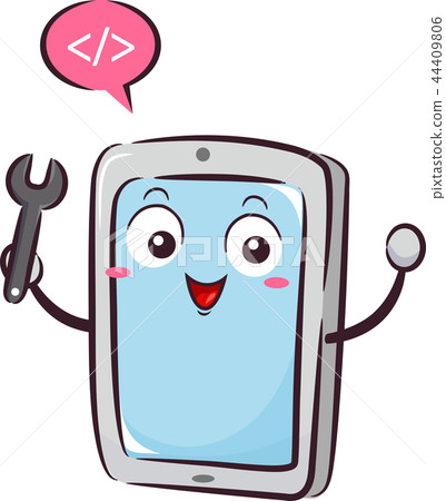 Mascot Tablet App Developer Illustration - Stock Illustration [44409806 ...