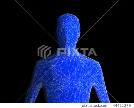 Blue human body isolated on black background.... - Stock Illustration ...