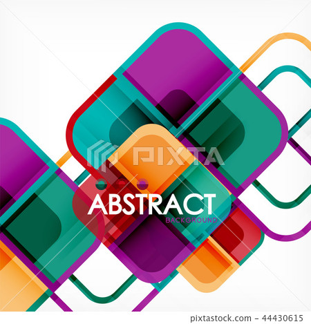 Colorful round squares modern geometric background - Stock Illustration ...