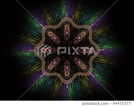 Layered floral star. Woven texture - fractal - Stock Illustration ...