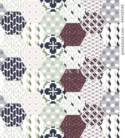 Tile pattern vector. Geometric background in Japan - Stock Illustration ...