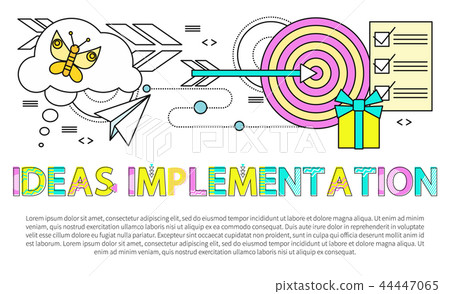 Ideas Implementation Poster Vector Illustration - Stock Illustration ...