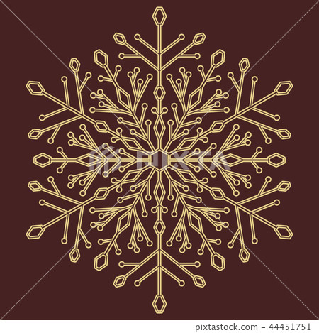Pretty Vector Round Snowflake - Stock Illustration [44451751] - PIXTA