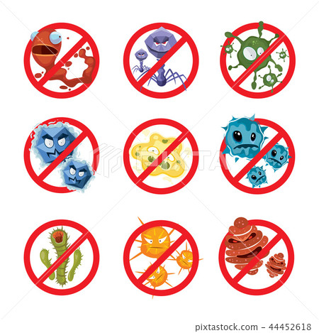 Anti bacteria and germs vector signs set - Stock Illustration [44452618 ...
