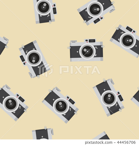 Flat design vector vintage camera pattern - Stock Illustration ...