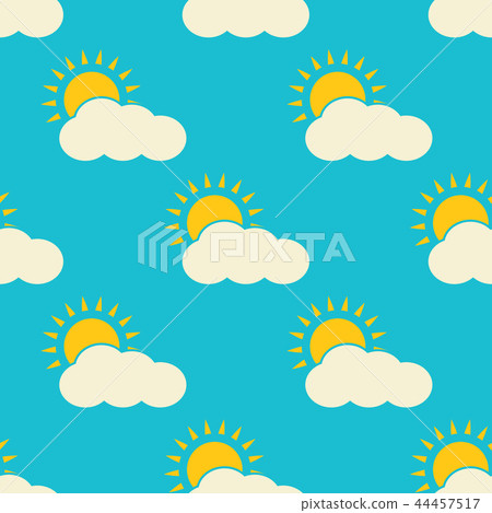 Vector clouds weather seamless pattern - Stock Illustration [44457517] - PIXTA