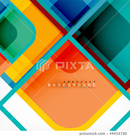 Colorful round squares modern geometric background - Stock Illustration ...