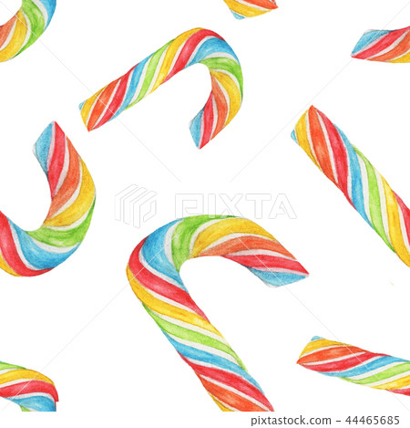 Seamless illustration of Rainbow Candy Cane - Stock Illustration ...
