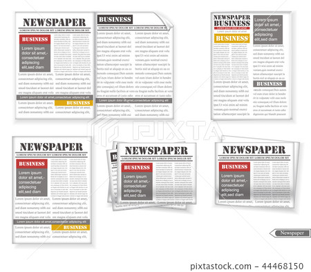 Newspaper set Vector realistic. 3d detailed - Stock Illustration ...