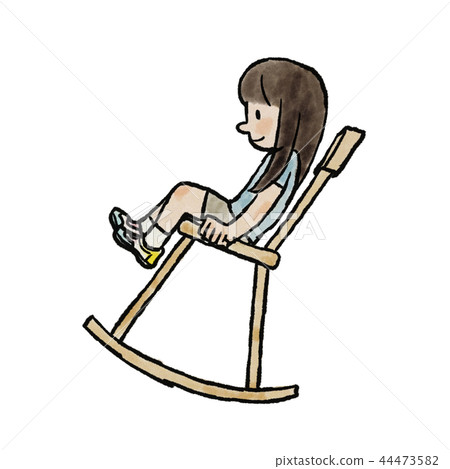 Rocking chair and girl - Stock Illustration [44473582] - PIXTA