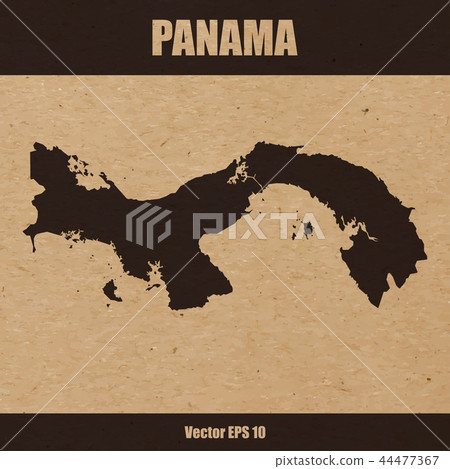 Detailed map of Panama on craft paper - Stock Illustration [44477367 ...