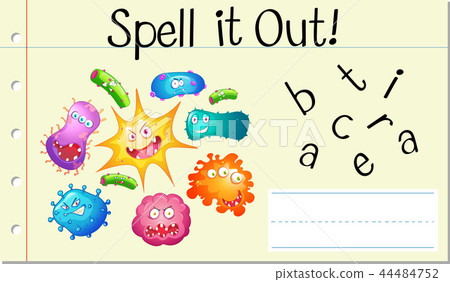Spell English word bacteria - Stock Illustration [44484752] - PIXTA