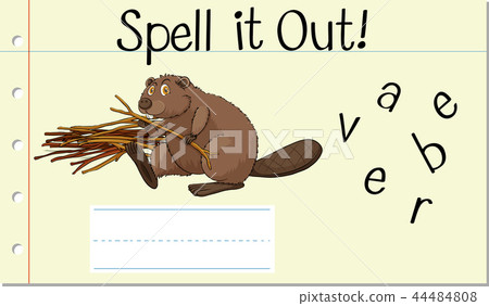 Spell english word beaver - Stock Illustration [44484808] - PIXTA