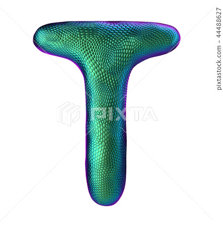 Letter T made of natural green snake skin... - Stock Illustration ...