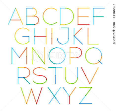 Vector thin font with round and soft strokes - Stock Illustration ...
