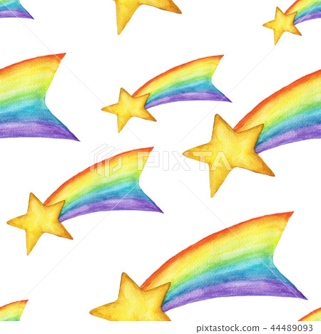 seamless pattern of Magic stars. Watercolor - Stock Illustration ...