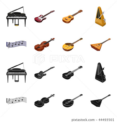 Musical instrument black,cartoon icons in set... - Stock Illustration ...