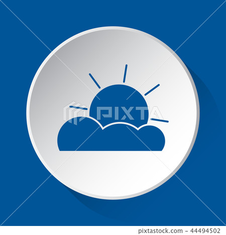 partly cloudy - simple blue icon on white button - Stock Illustration ...