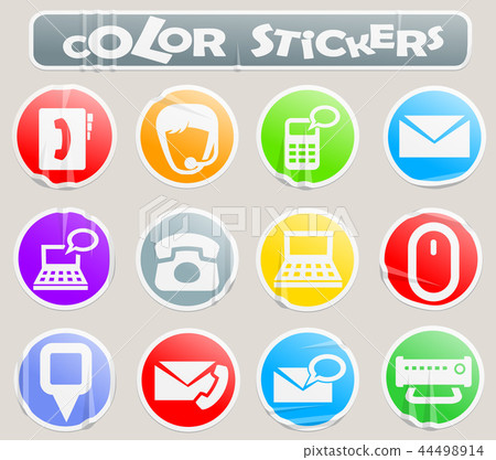 Contact us color stickers - Stock Illustration [44498914] - PIXTA