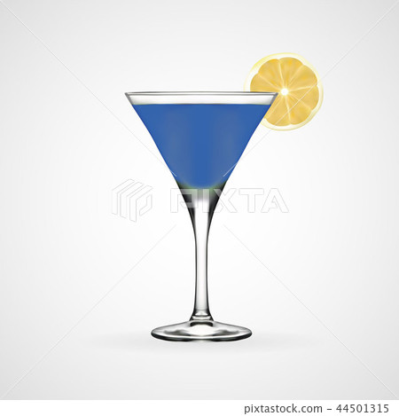 Blue cocktail glass, vector - Stock Illustration [44501315] - PIXTA
