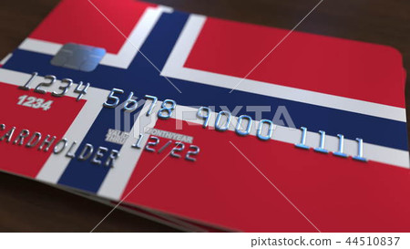 Plastic bank card featuring flag of Norway.... - Stock Illustration ...