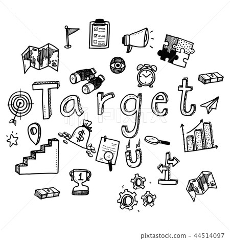 Hand draw target doodles icons set - Stock Illustration [44514097] - PIXTA