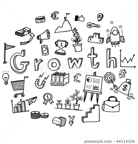 Hand draw growth doodles icons set - Stock Illustration [44514104] - PIXTA