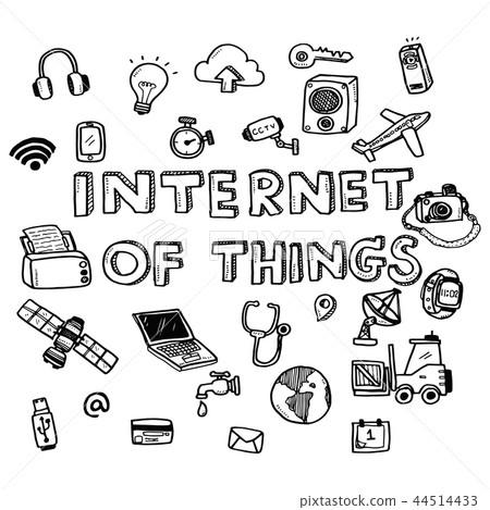 Hand draw internet of things doodles icon set - Stock Illustration ...